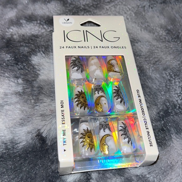 Icing | Makeup | Icing Press On Nails With Glue Sun And Moon Brand New ...